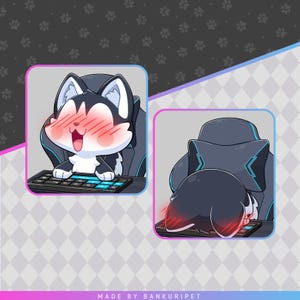 Gamer Black Husky Pngtuber | Cute Dog | Twitch Streaming Avatar ...