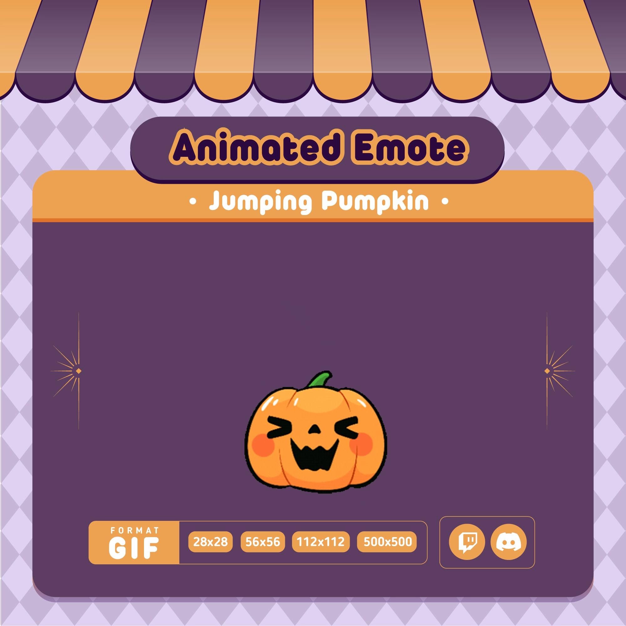 Animated Cute Jumping Pumpkin Emote / Halloween / Twitch / Discord ...