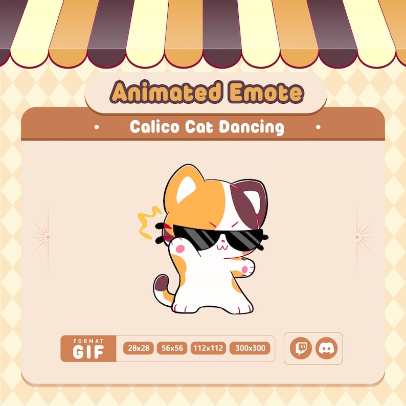 Gif animado de gato calicó bailando / Gato bailando / Twitch / Discord ...