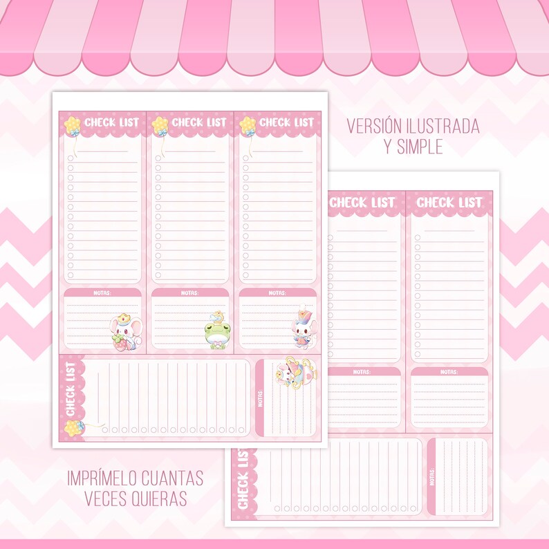 Check List Lista De Tareas Notas PDF Para Imprimir Tamaño Carta ...