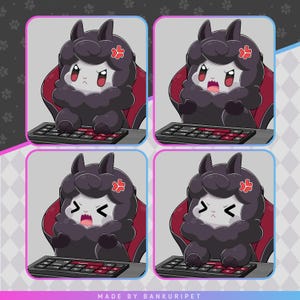 Gamer Black Alpaca Pngtuber | Cute Alpaca | Twitch Streaming Avatar ...