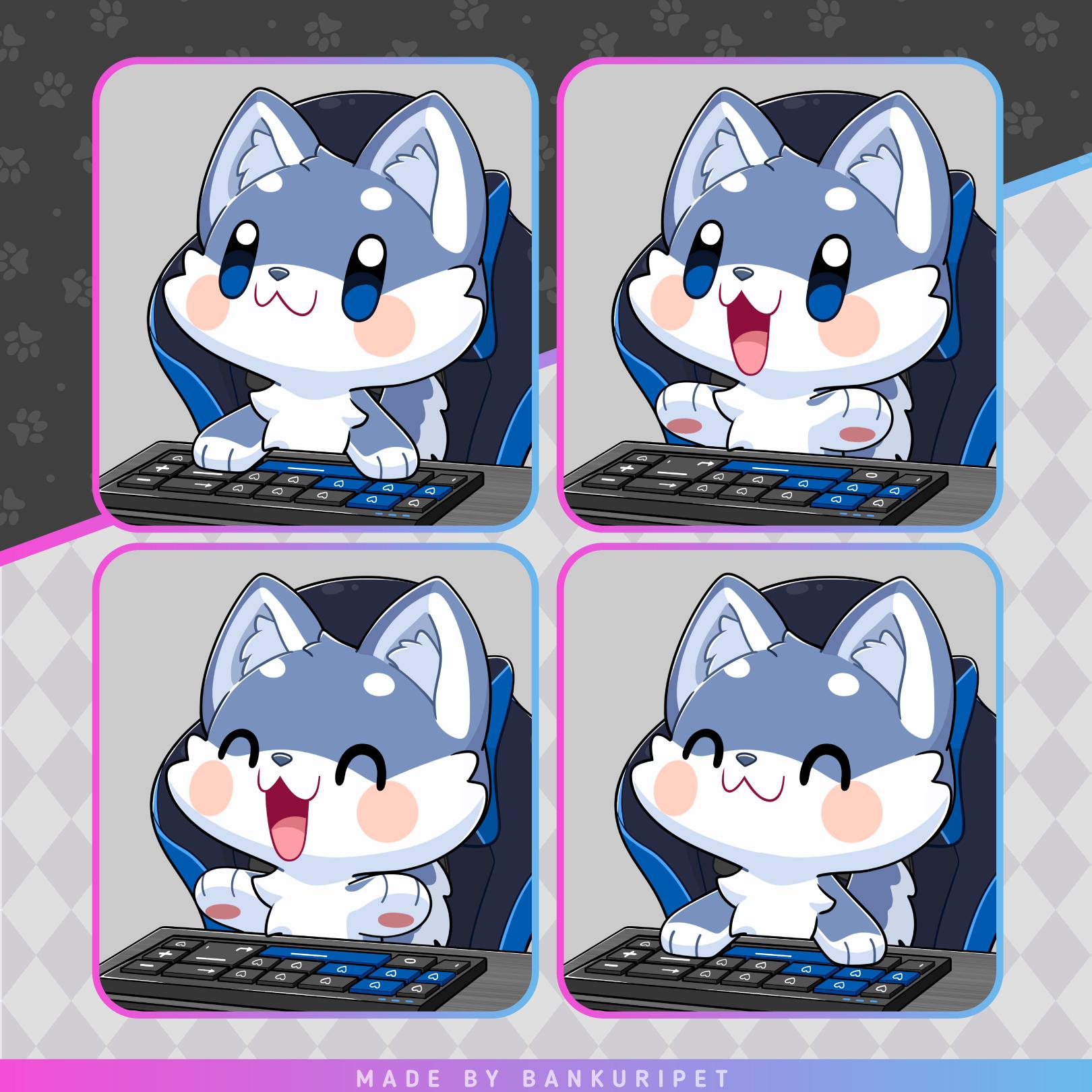 Gamer Husky Pngtuber | Cute Dog | Twitch Streaming Avatar | Vtuber ...