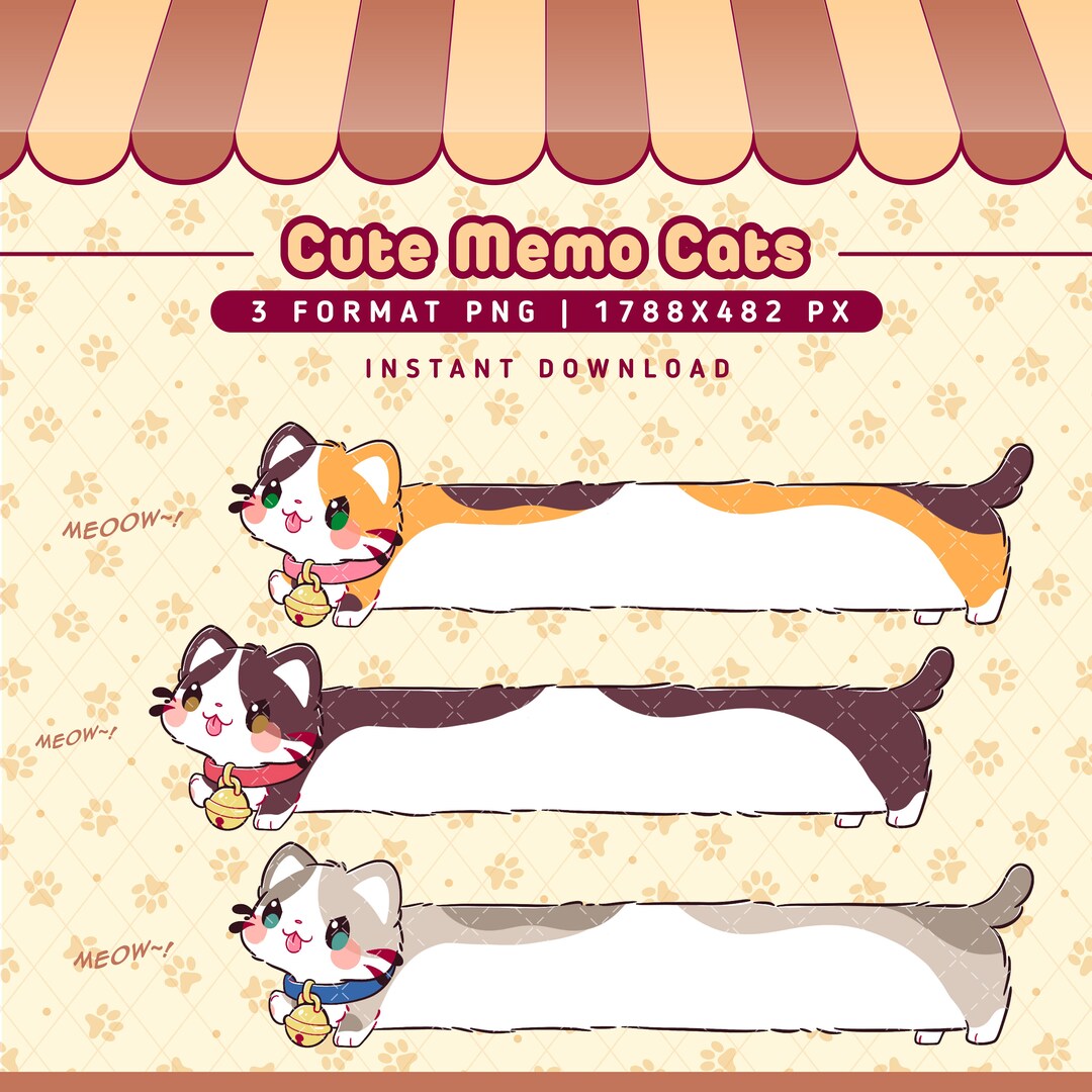 Cute Memo Cats / Digital / Goodnotes / Memo Pad / Planner / Kawaii ...
