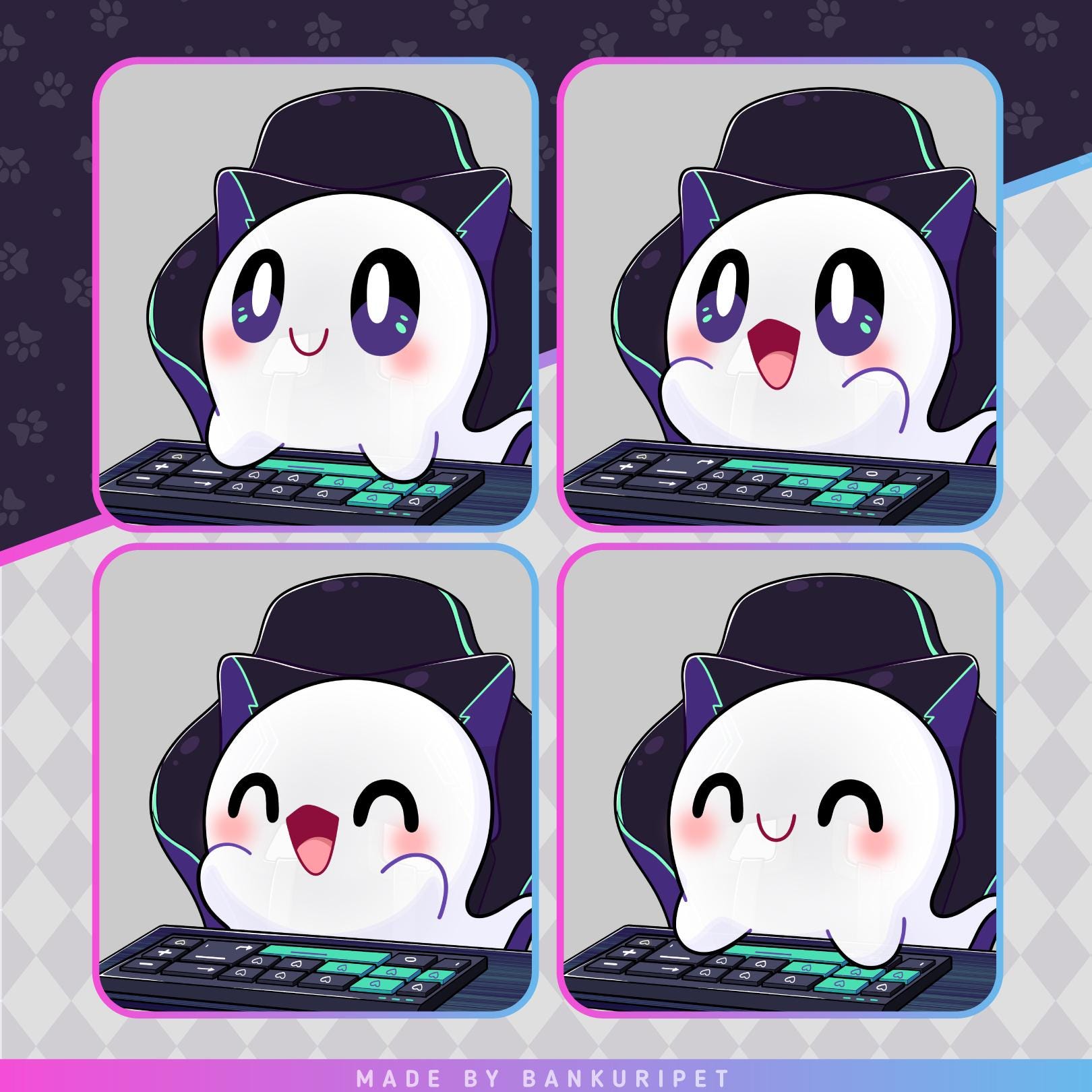 Gamer Ghost Pngtuber | Avatar for Streaming Twitch, Discord and Youtube ...