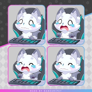 Gamer White Fox Pngtuber | Cute Arctic Fox | Twitch Streaming Avatar ...