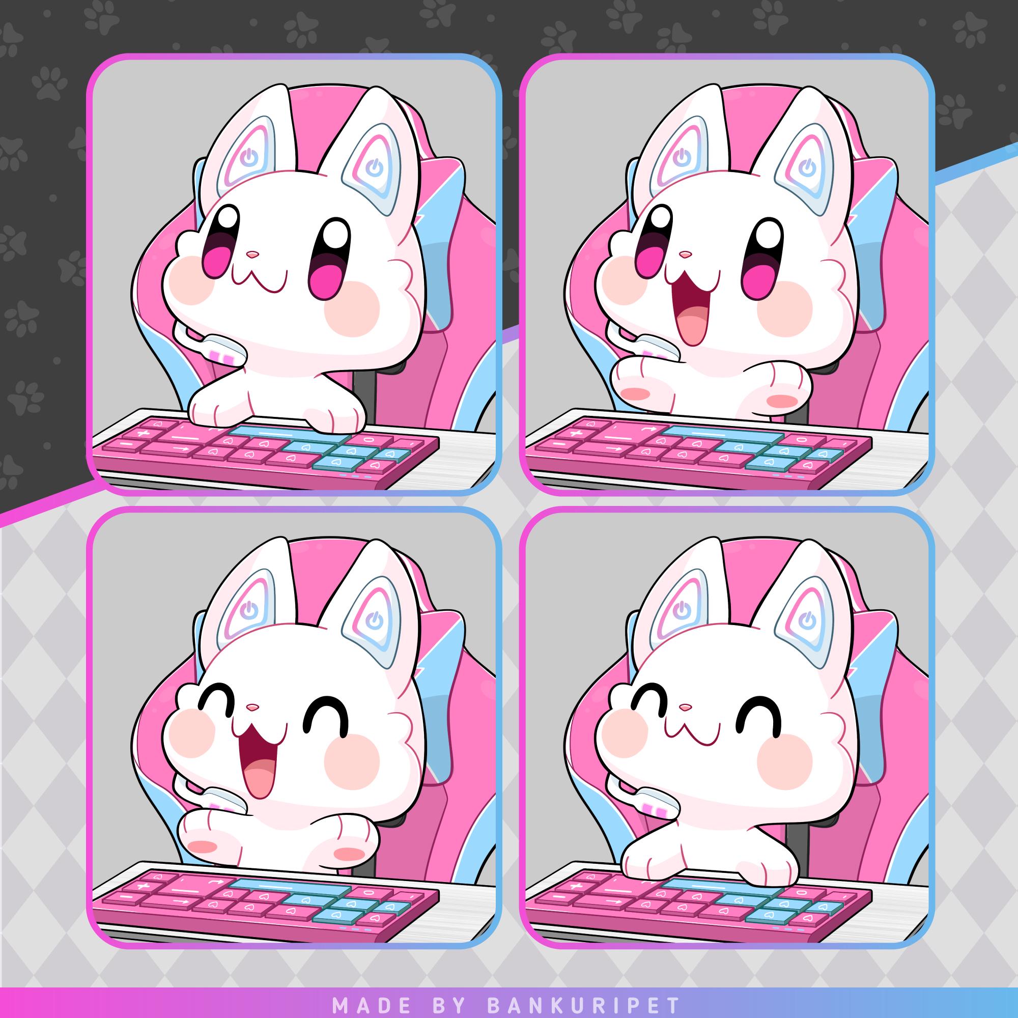 Gamer Weißer Hase PNGTuber | Süßer Hase | Twitch-Streaming-Avatar ...