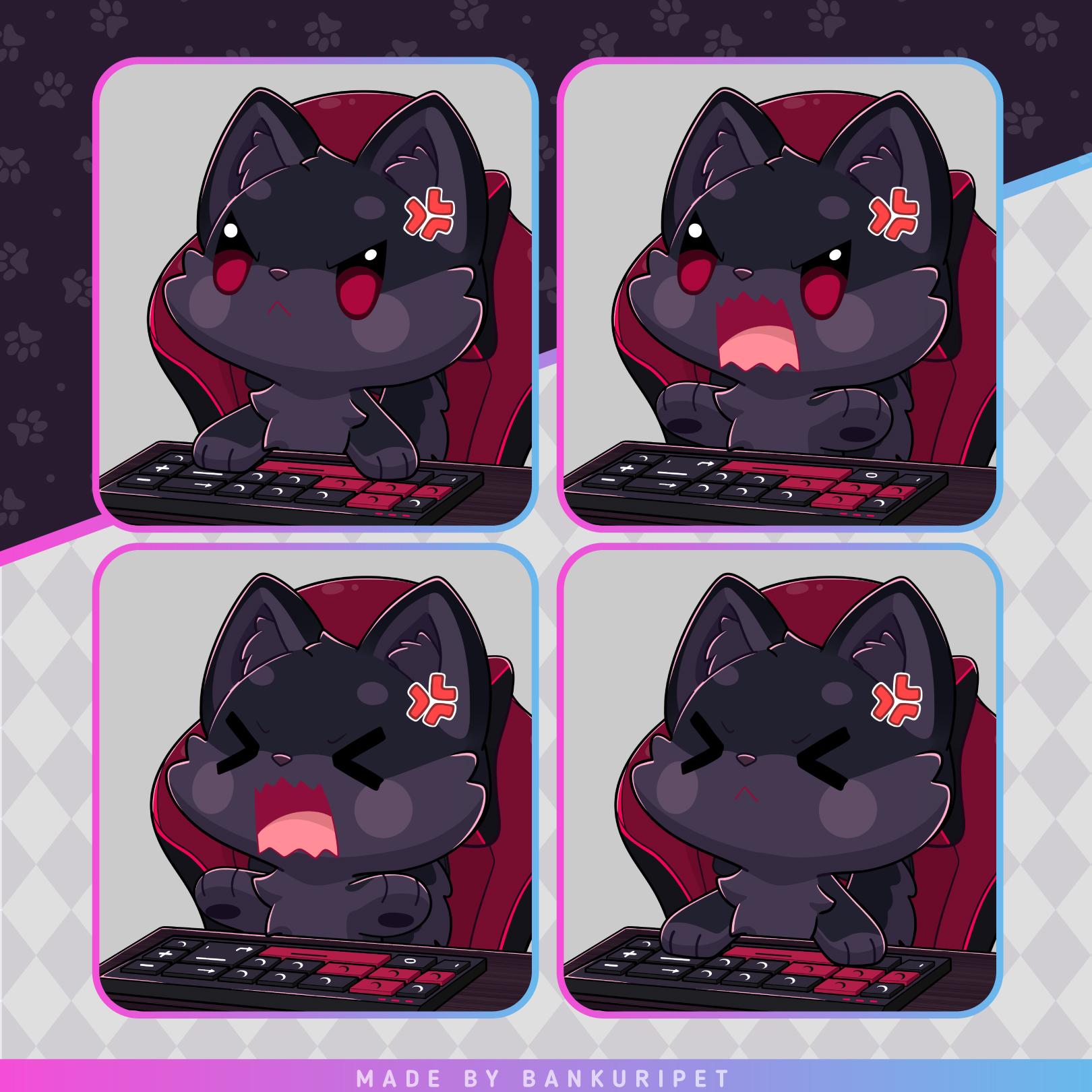 Gamer Black Wolf Pngtuber | Avatar for Streaming Twitch, Discord and ...