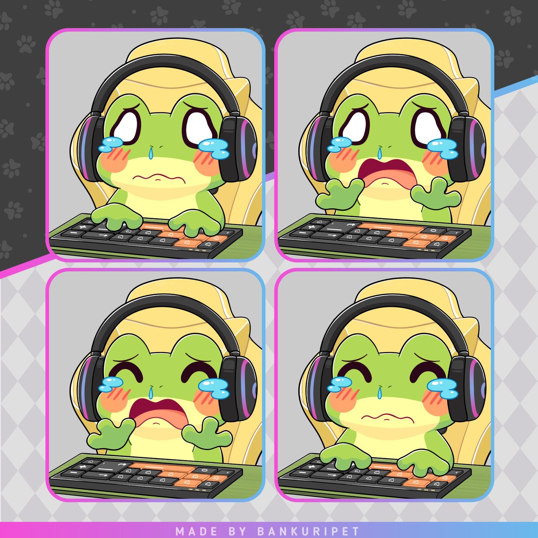 Gamer Frog Pngtuber | Cute Frog | Twitch Streaming Avatar | Vtuber ...