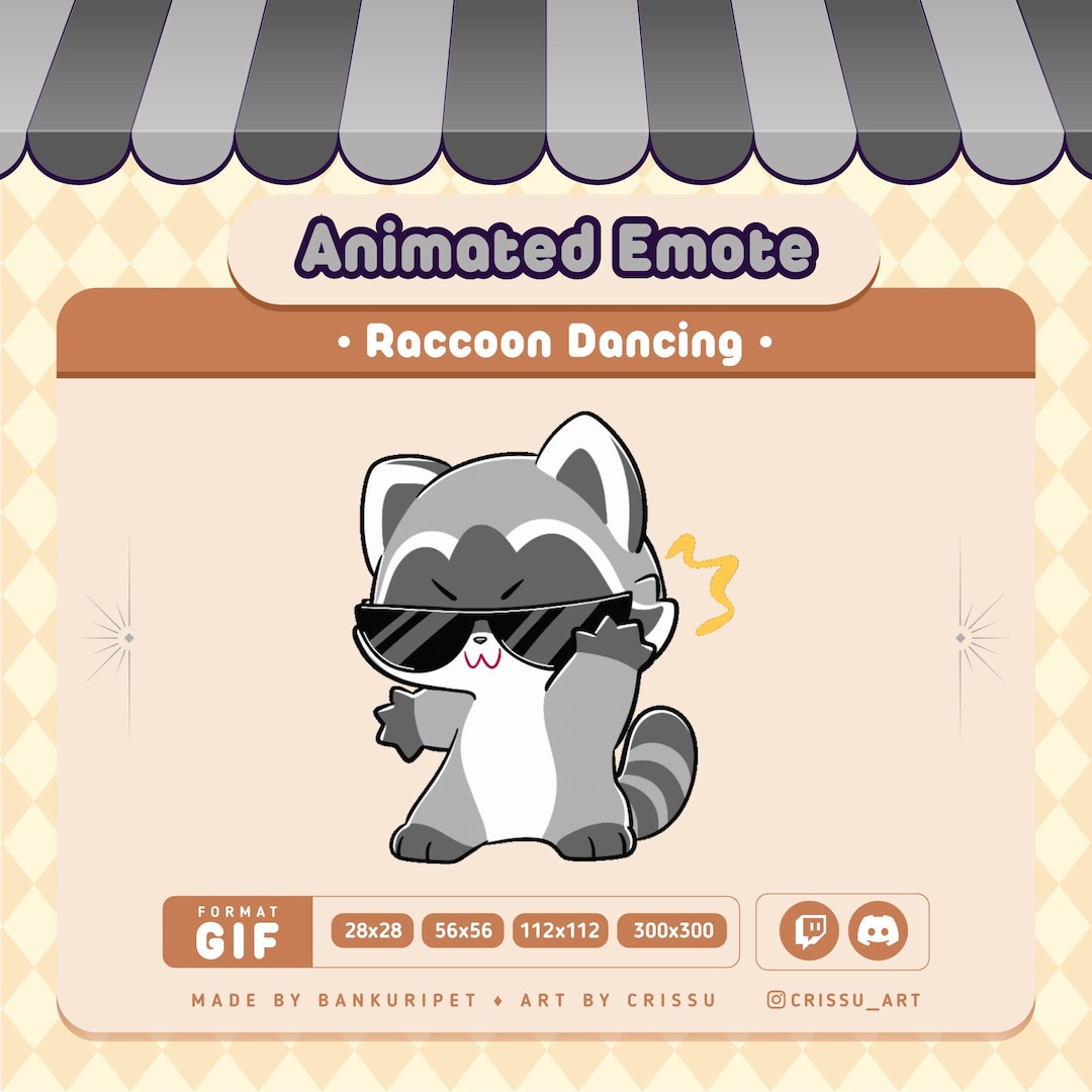 Animated Raccoon Dancing Emote / Cute Dancing Raccoon / Twitch ...