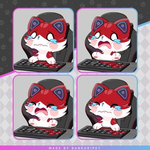 Red Gamer Cat Pngtuber | Cute Cat | Twitch Streaming Avatar | Vtuber ...