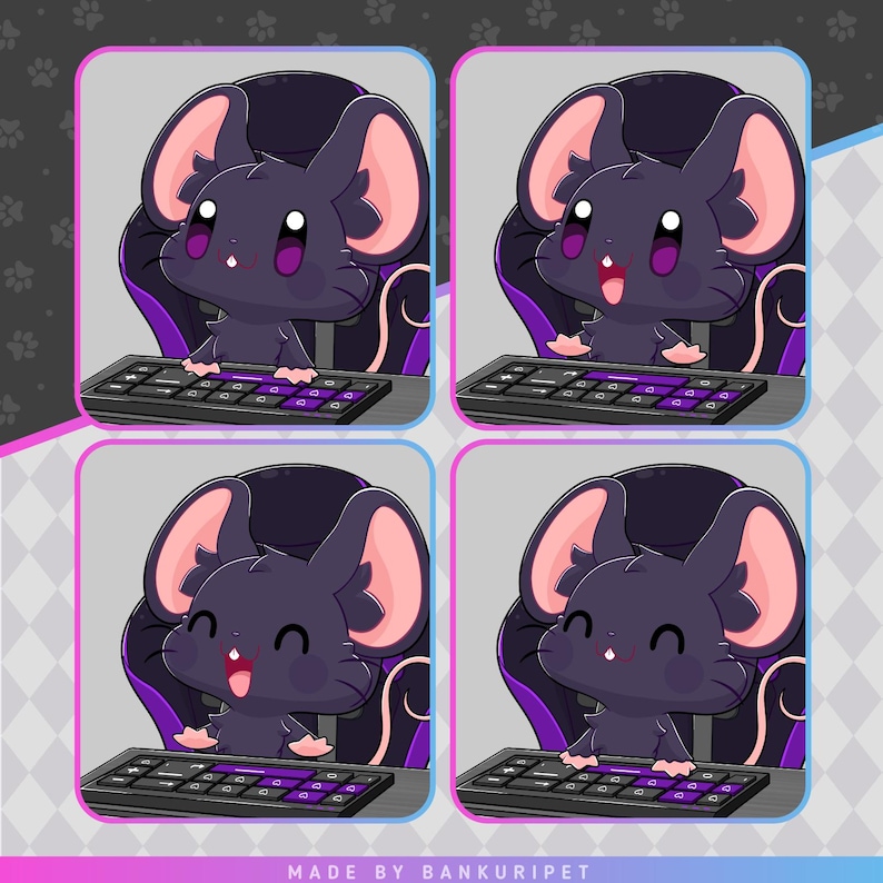 Gamer Black Mouse Pngtuber | Avatar for Streaming Twitch, Discord and ...