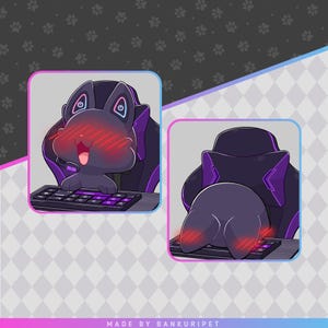 Gamer Black Bunny Pngtuber | Cute Bunny | Twitch Streaming Avatar ...