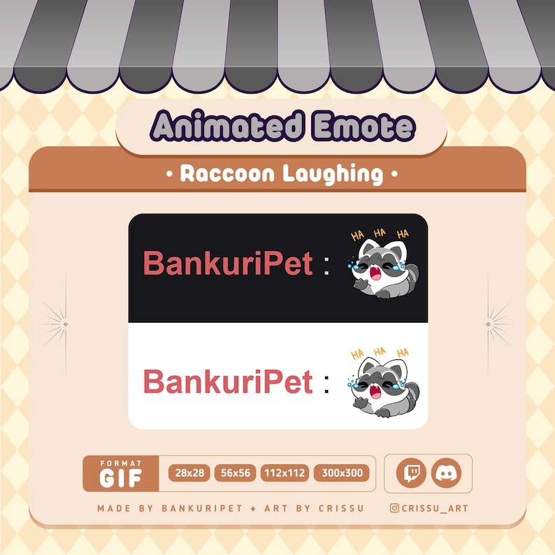 Animated Raccoon Laughing Emote / Lol Raccoon / Laugh Emote / Funny ...