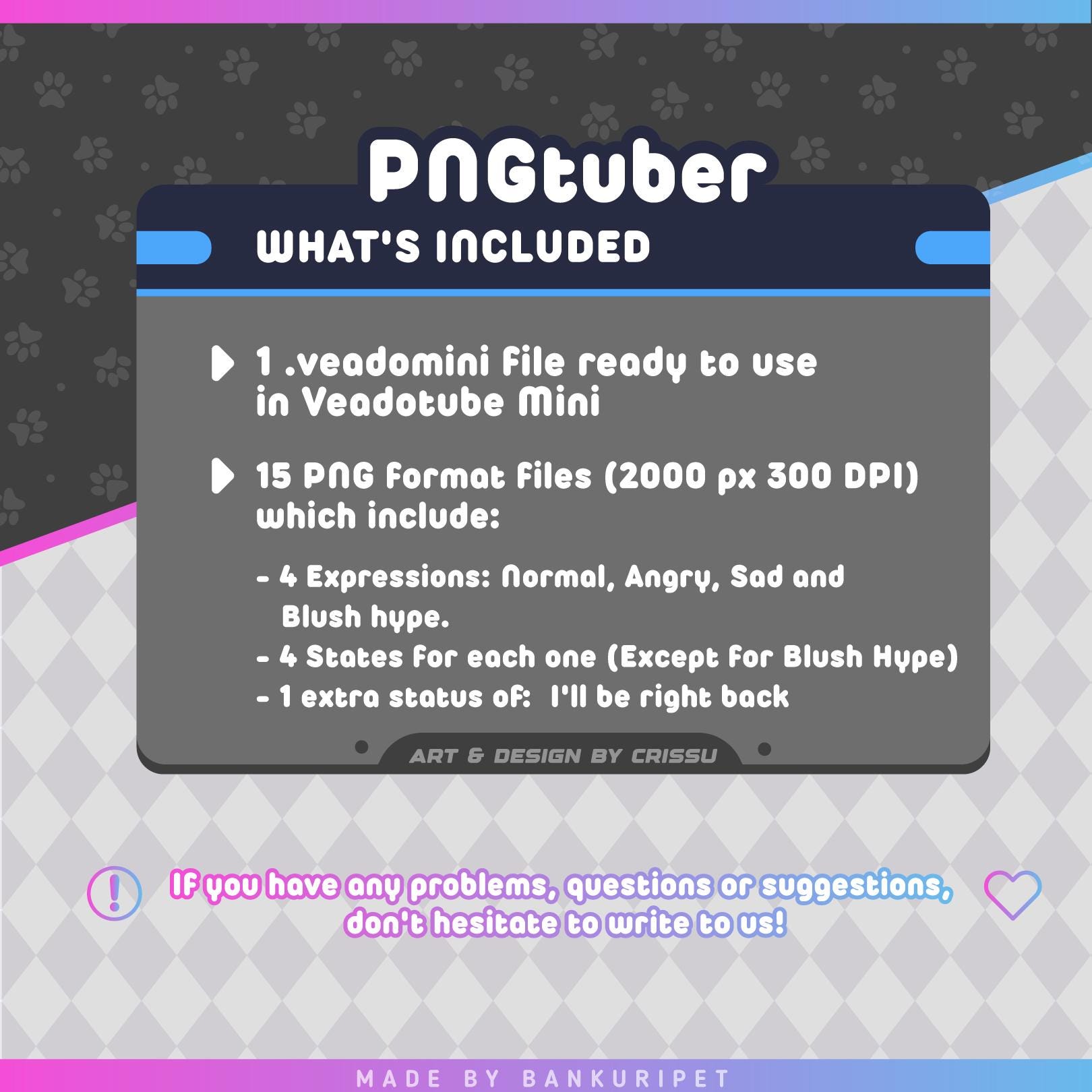 Gamer Husky Pngtuber | Cute Dog | Twitch Streaming Avatar | Vtuber ...