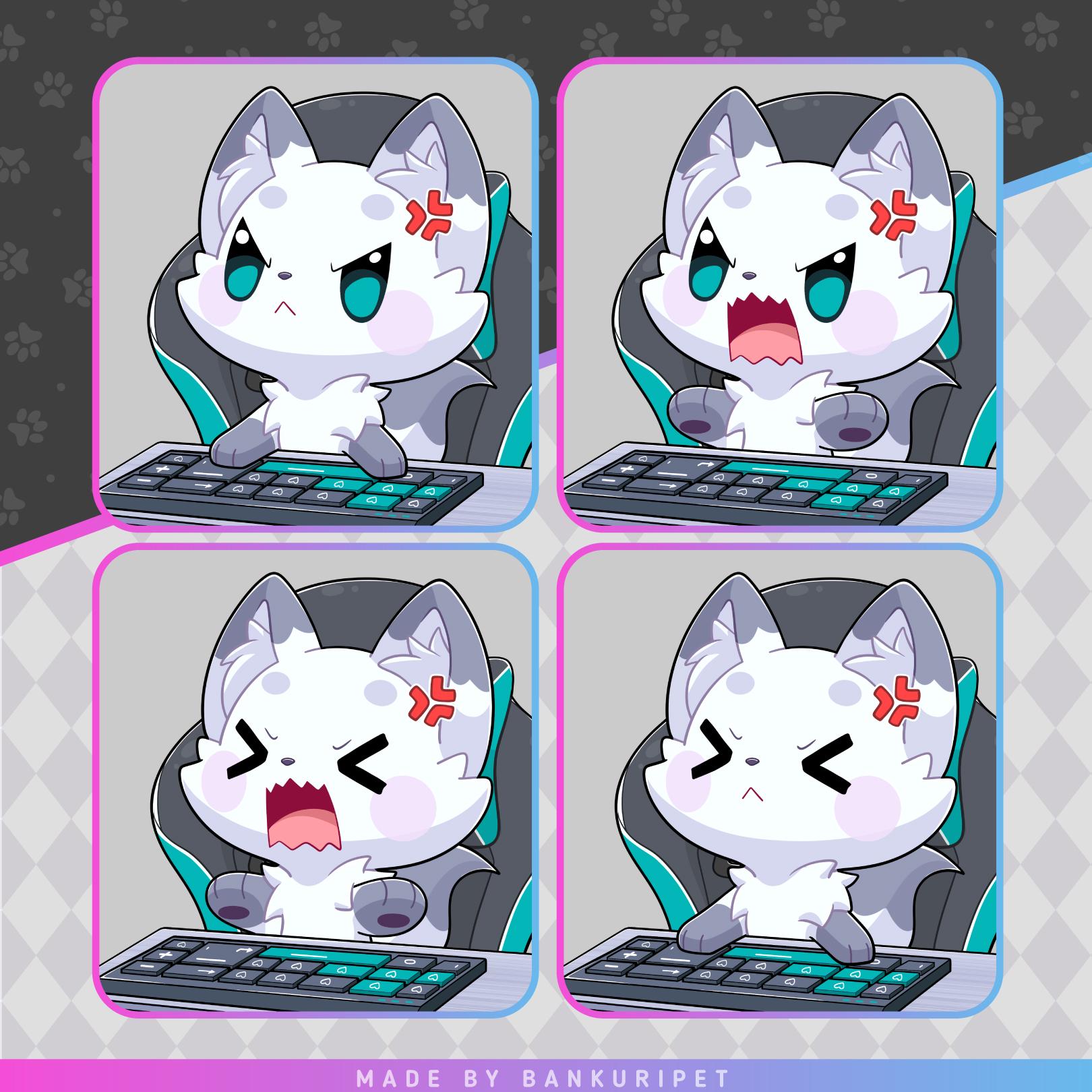 Gamer White Fox Pngtuber | Cute Arctic Fox | Twitch Streaming Avatar ...