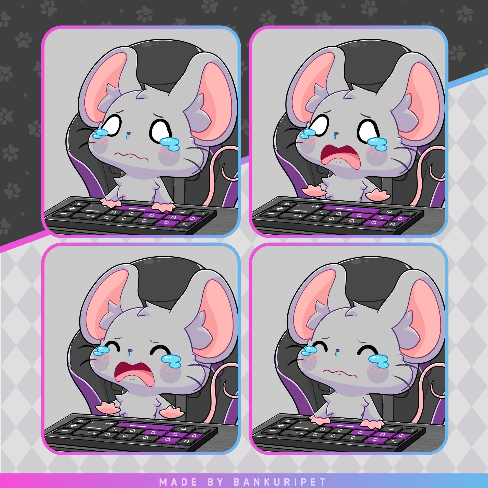 Gamer Gray Mouse Pngtuber | Cute Mouse | Twitch Streaming Avatar ...