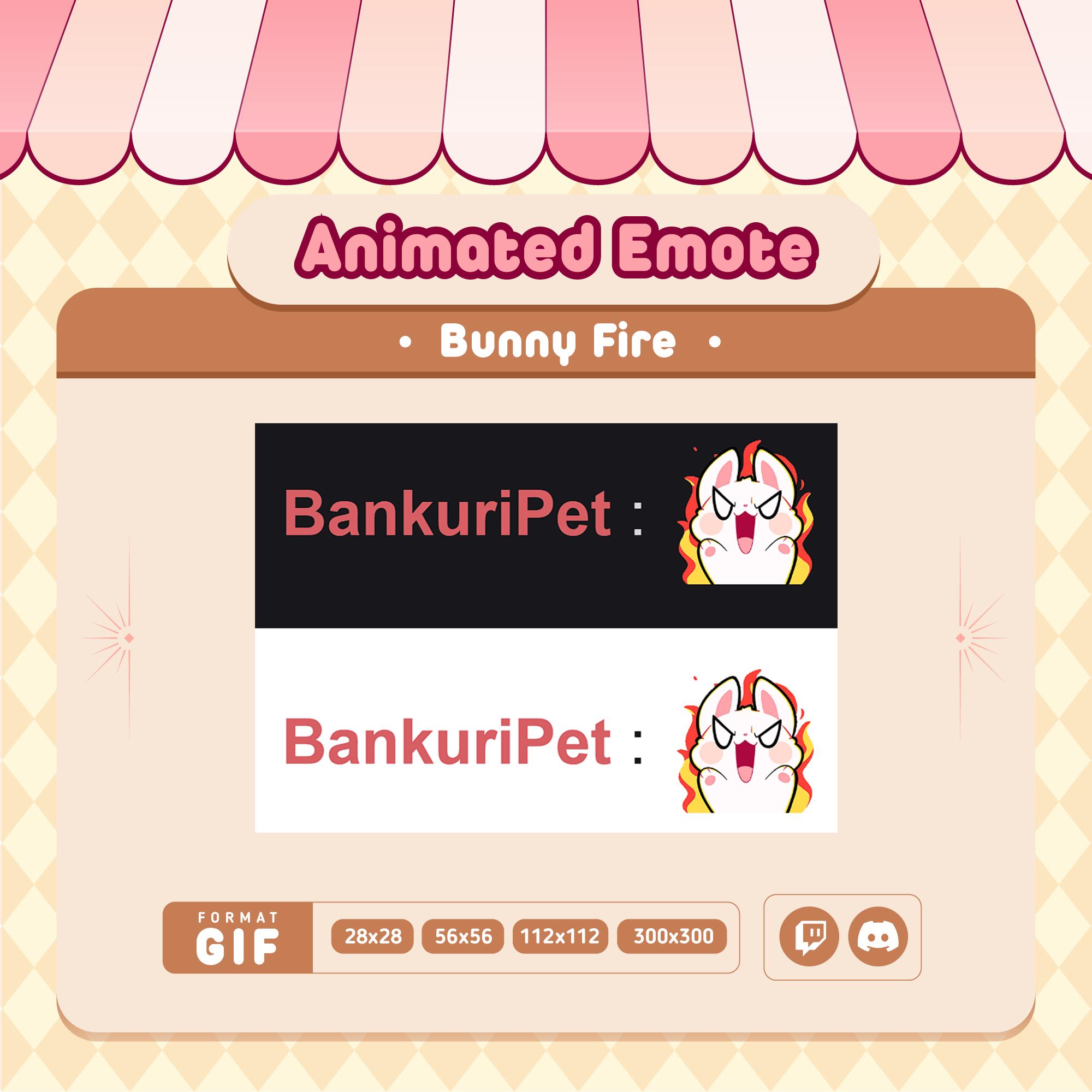 Animated Bunny on Fire Emote / Hellmo Bunny / Funny Bunny Emote ...