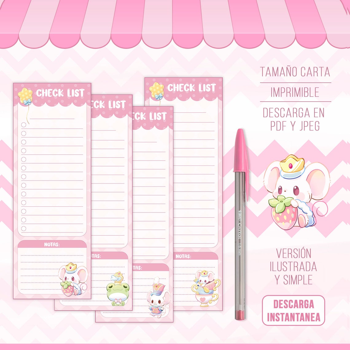 Check List Lista De Tareas Notas PDF Para Imprimir Tamaño Carta ...