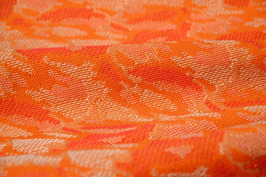 Authentic Original Vintage Woven Eco Orange Red Sheen Fabric East ...