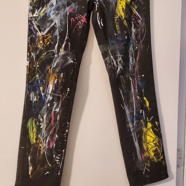 Splatter Paint Jeans - Etsy