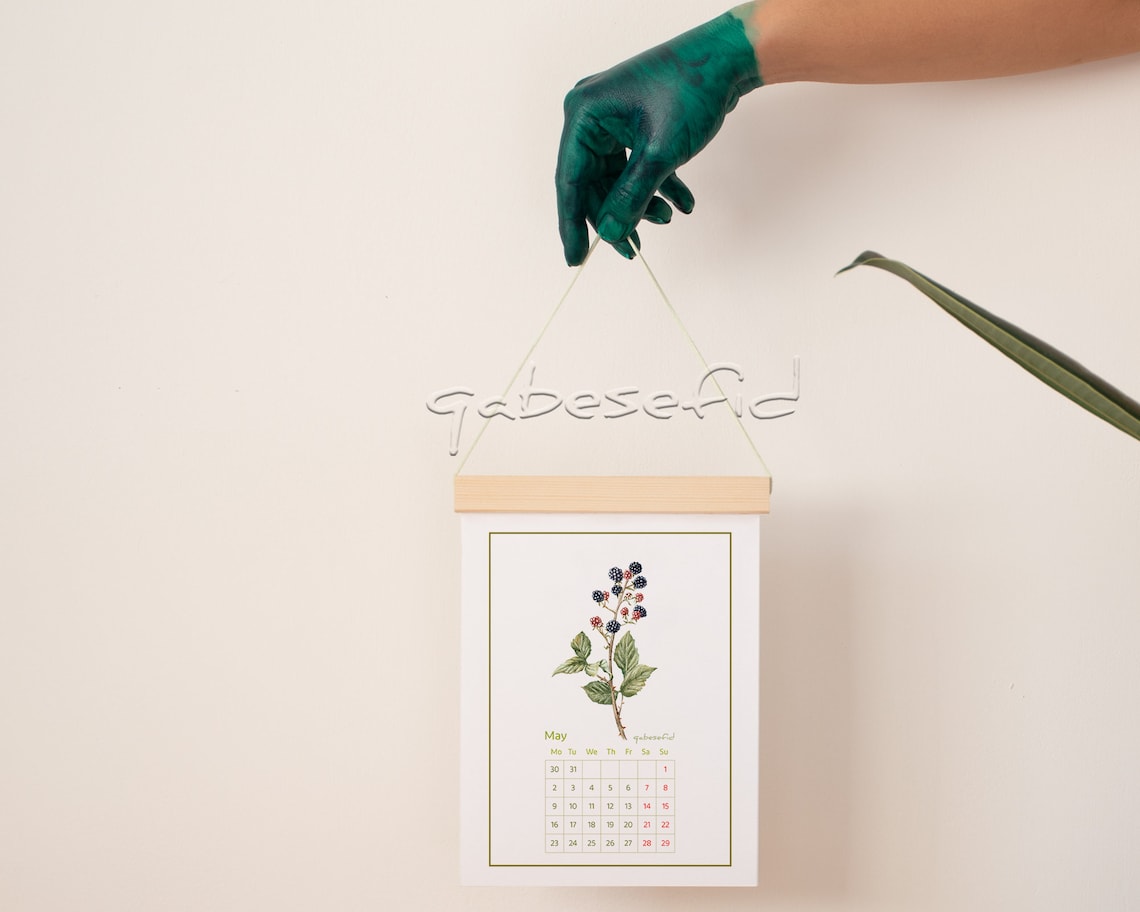 Instant Download Printable Calendar Botanical 2022 Calendar | Etsy