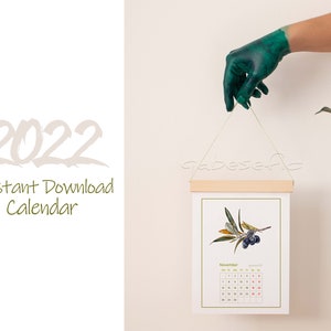 Instant Download Printable Calendar Botanical 2022 Calendar | Etsy