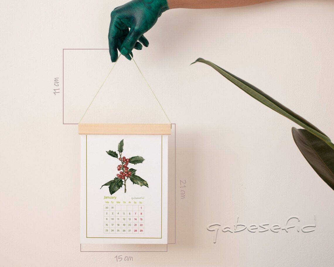 2023 Wall Calendar Botanical 2023 Calendar Handmade - Etsy