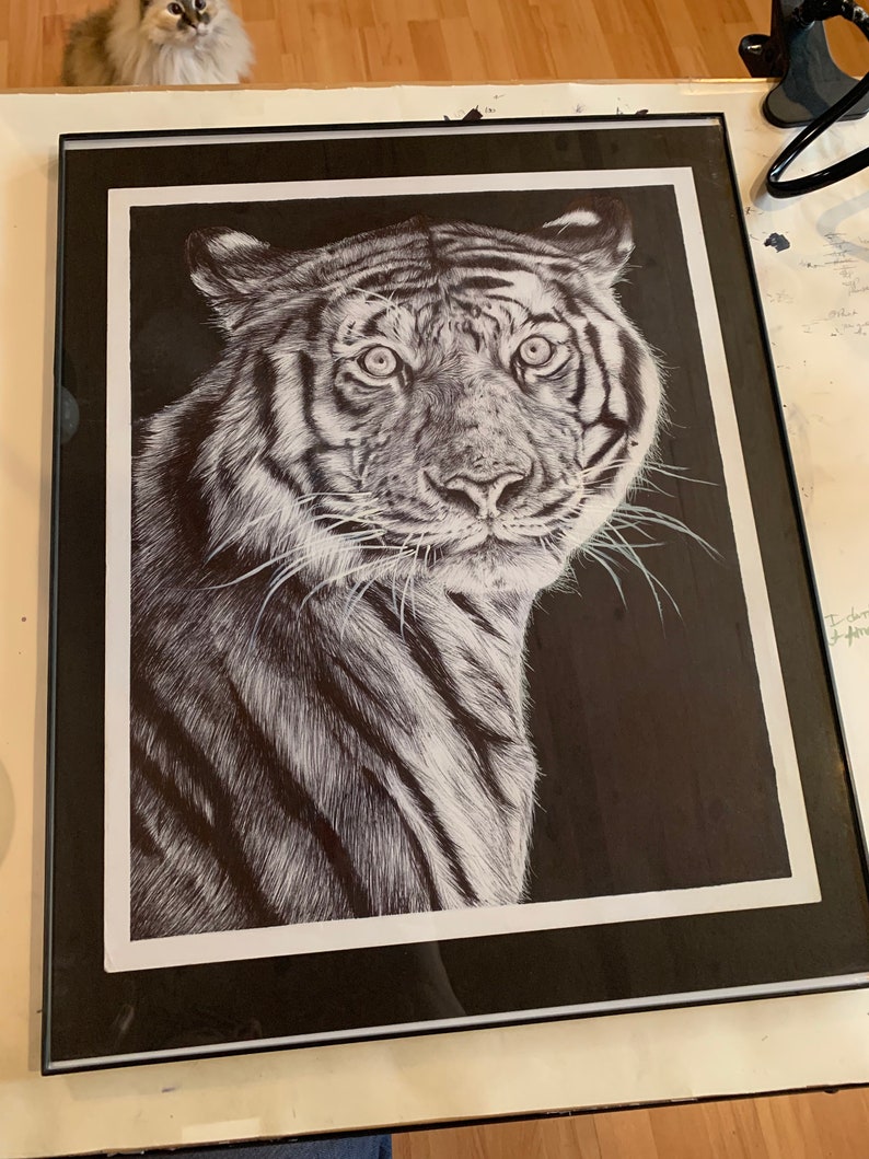 Hunt” - Tiger Drawing - Etsy