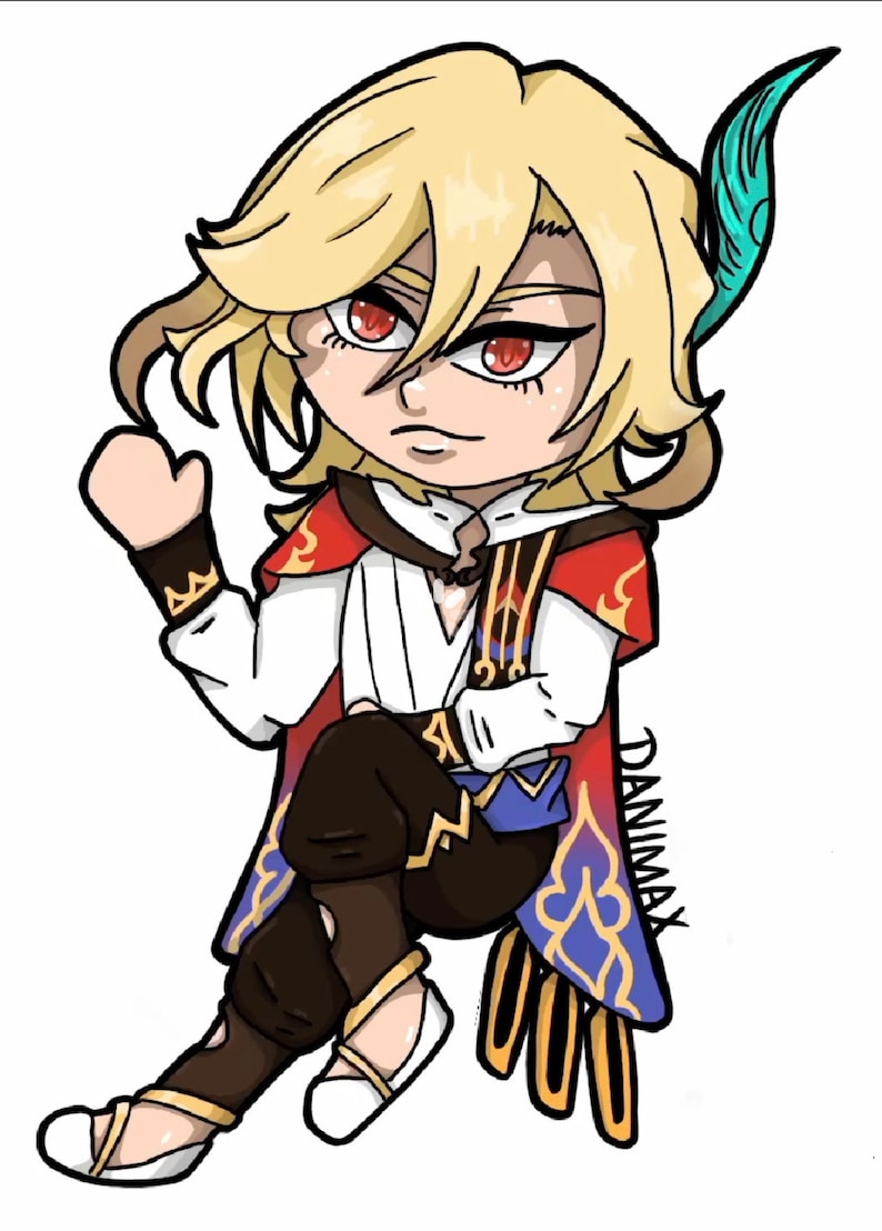 Genshin Impact Chibi Kaveh Keychain Carry the Charm of Teyvat's Dynamic ...