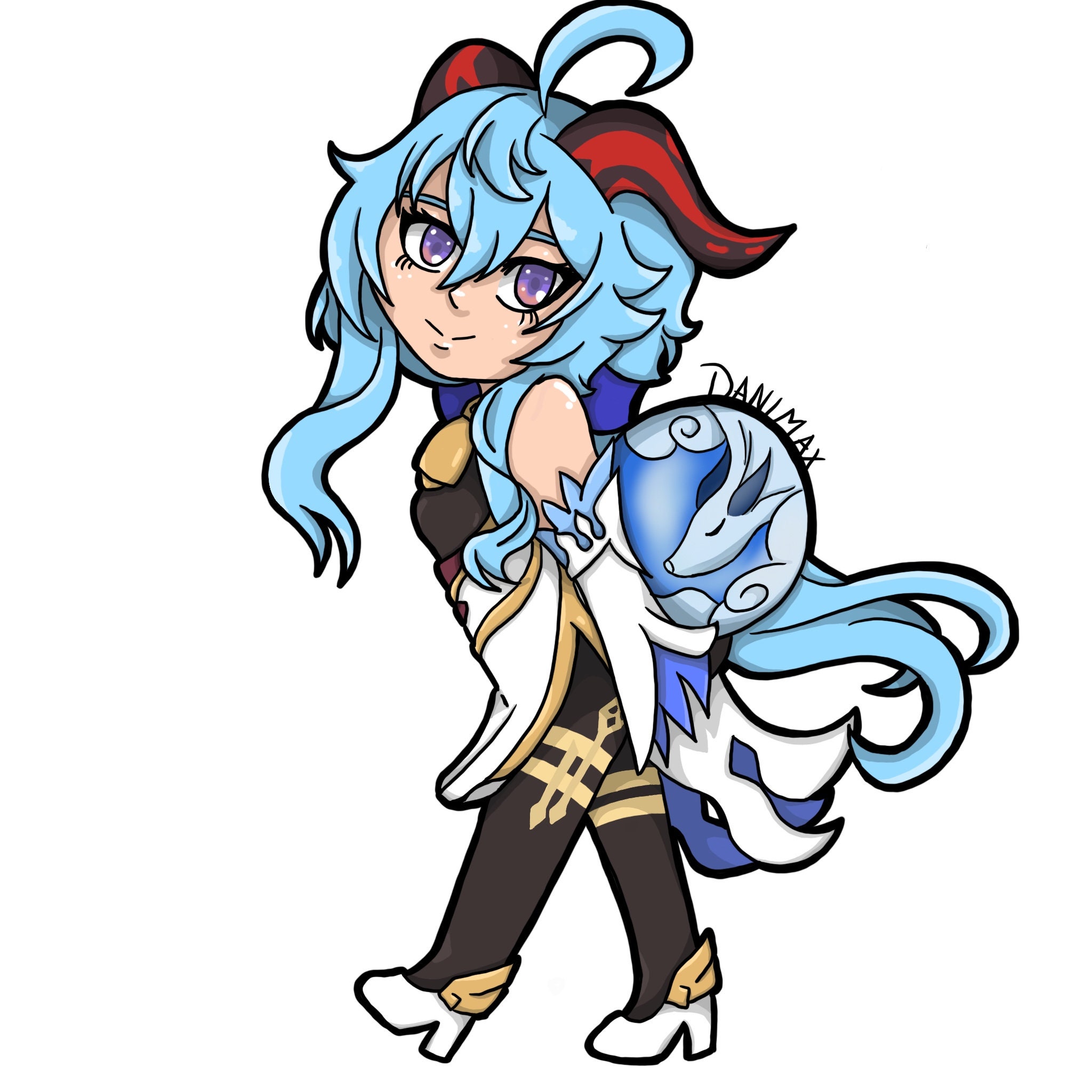 Genshin Impact Chibi Ganyu Keychain Adorable Frosty Guardian of Liyue ...