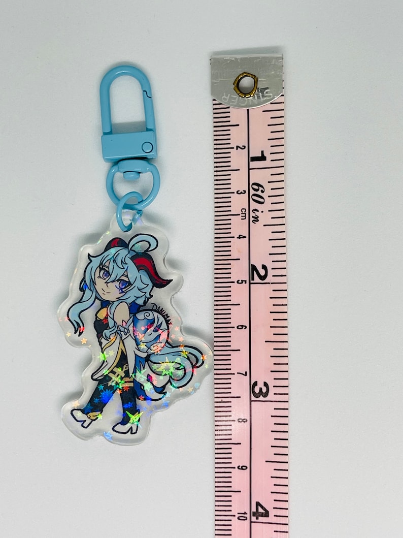 Genshin Impact Chibi Ganyu Keychain Adorable Frosty Guardian of Liyue ...