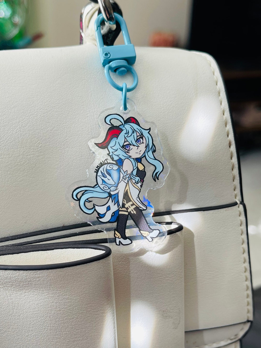 Genshin Impact Chibi Ganyu Keychain - Adorable Frosty Guardian of Liyue ...