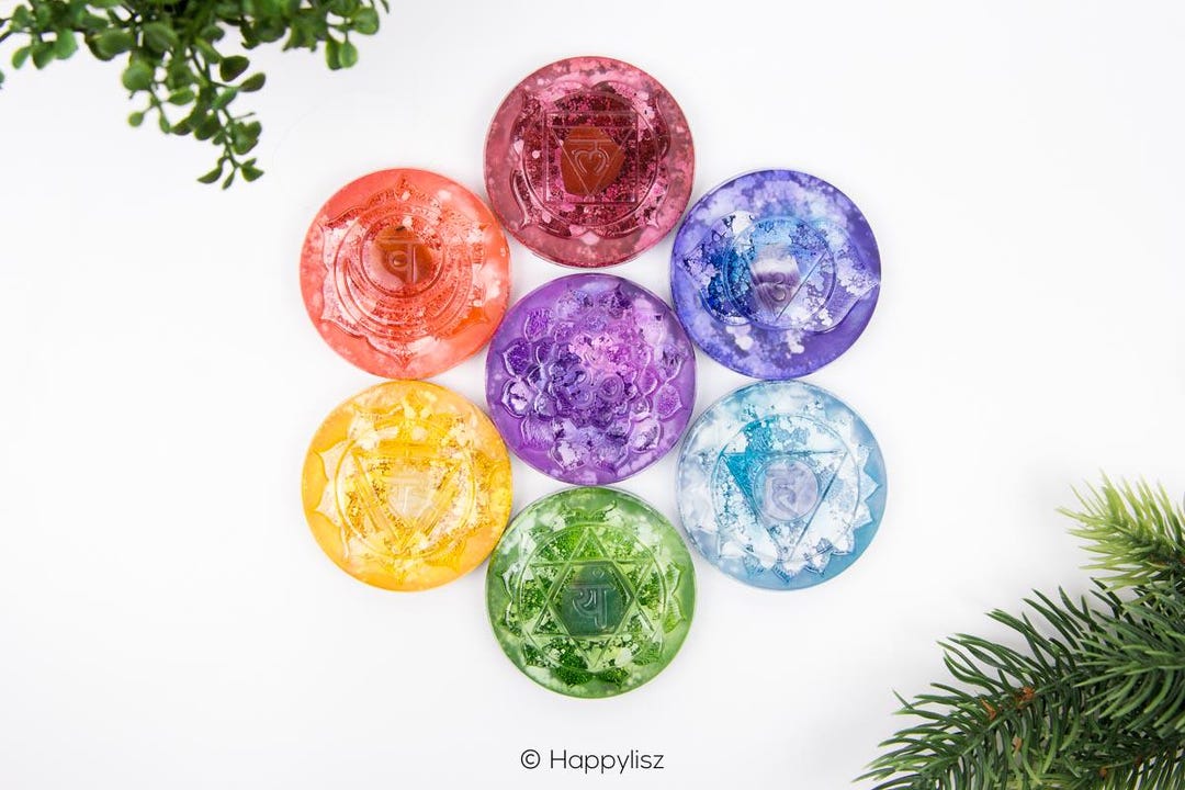 ORGONE CHAKRA SET / Set of 7 Orgone Discs for the Chakra's - Etsy