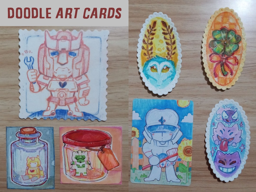 Doodle Art Cards - Etsy