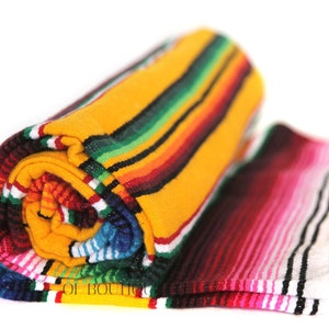 Mexican Serape Sarape Blanket Saltillo MULTI YELLOW Pattern Handmade ...