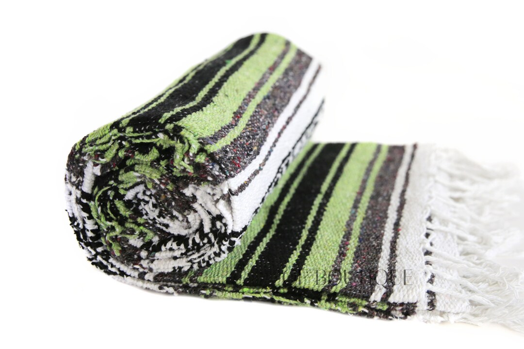 Lime Green Traditional Mexican Blanket: Soft Serape, Yoga Blanket - Etsy