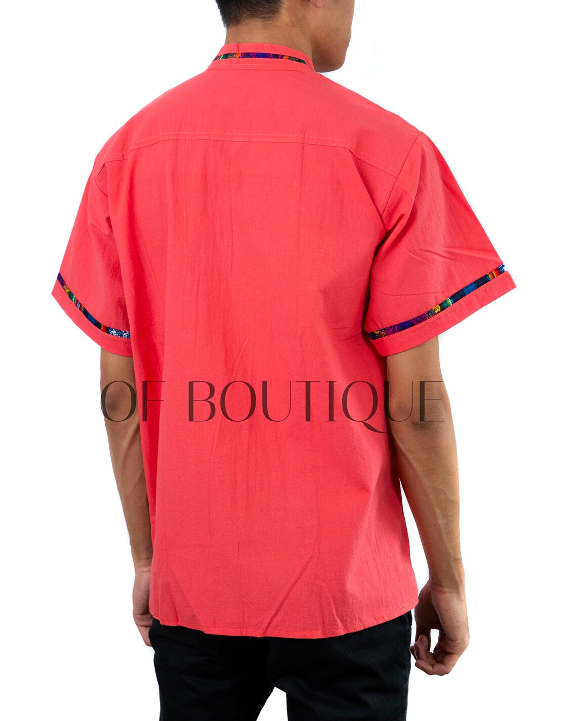 Men's FIESTA SHIRT Coral Colorful Design With In-seam - Etsy