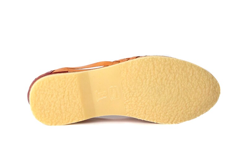 Women's Mexican Sandals FLATS Closed Toe Red Tan 24 - Etsy