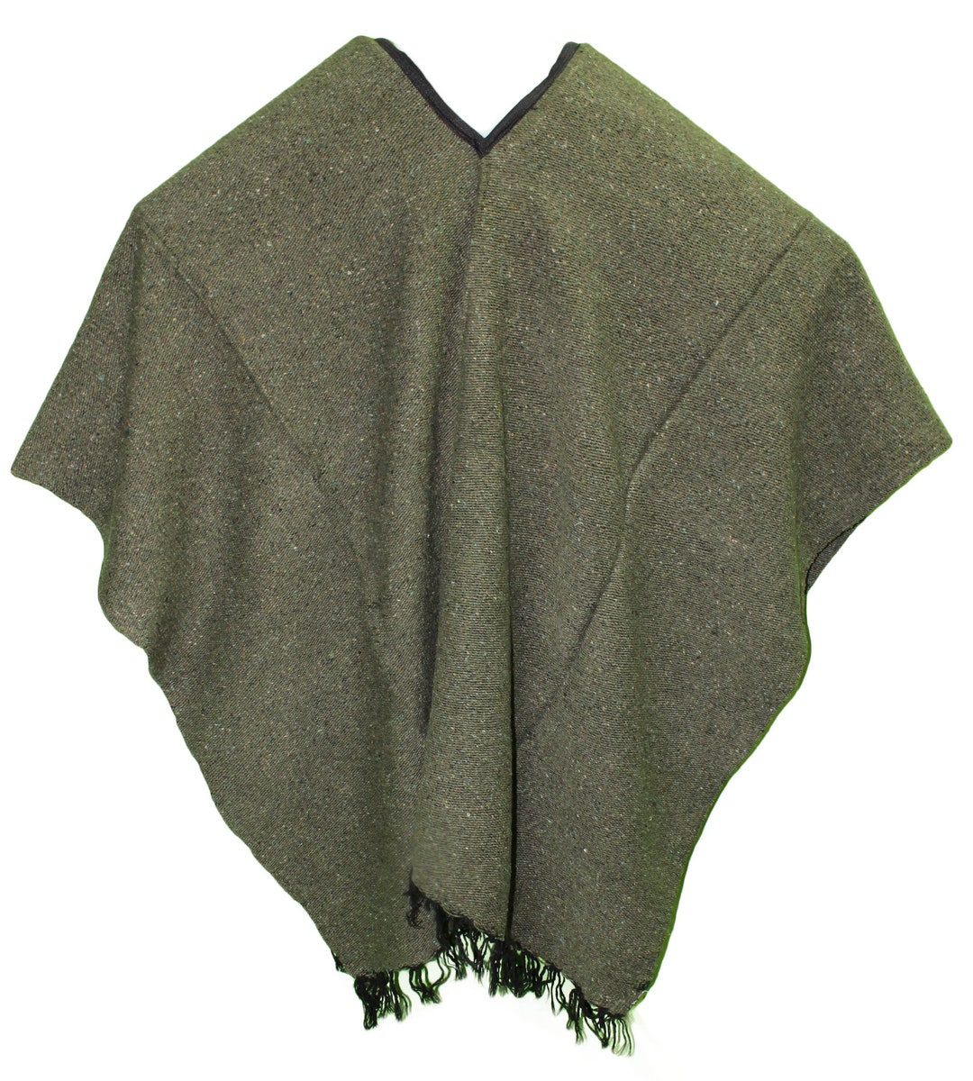 MEXICAN PONCHO Wide Style - SOLID Dark Green Handmade Soft Unisex One ...
