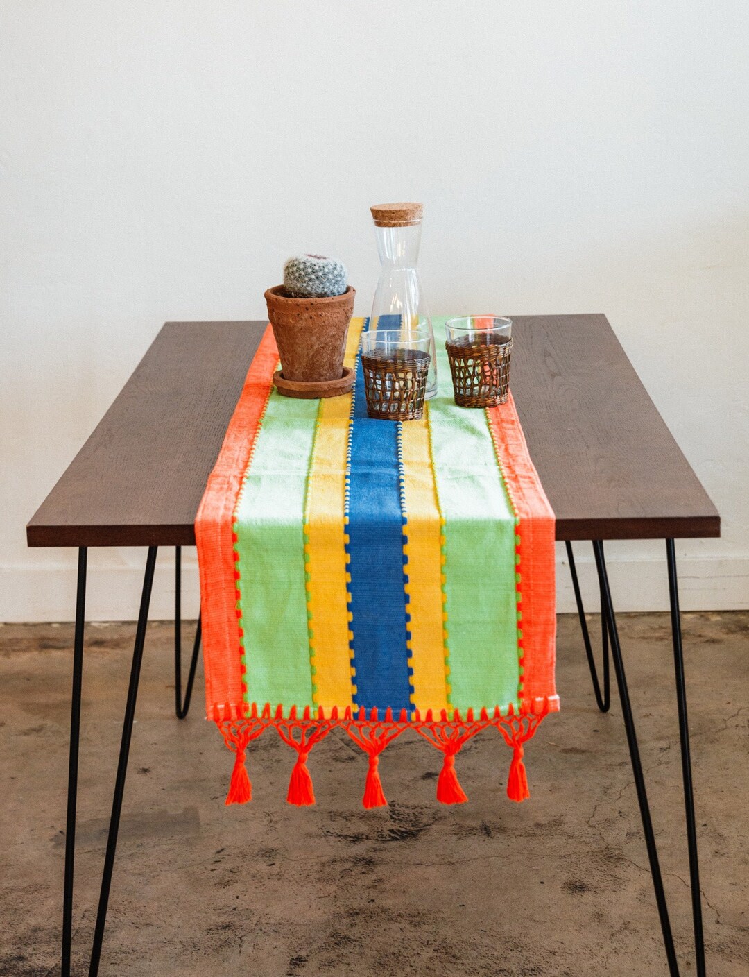 Handmade Table Runner Mexican Fiesta Decor Multi 1 Boho, Home Decor ...