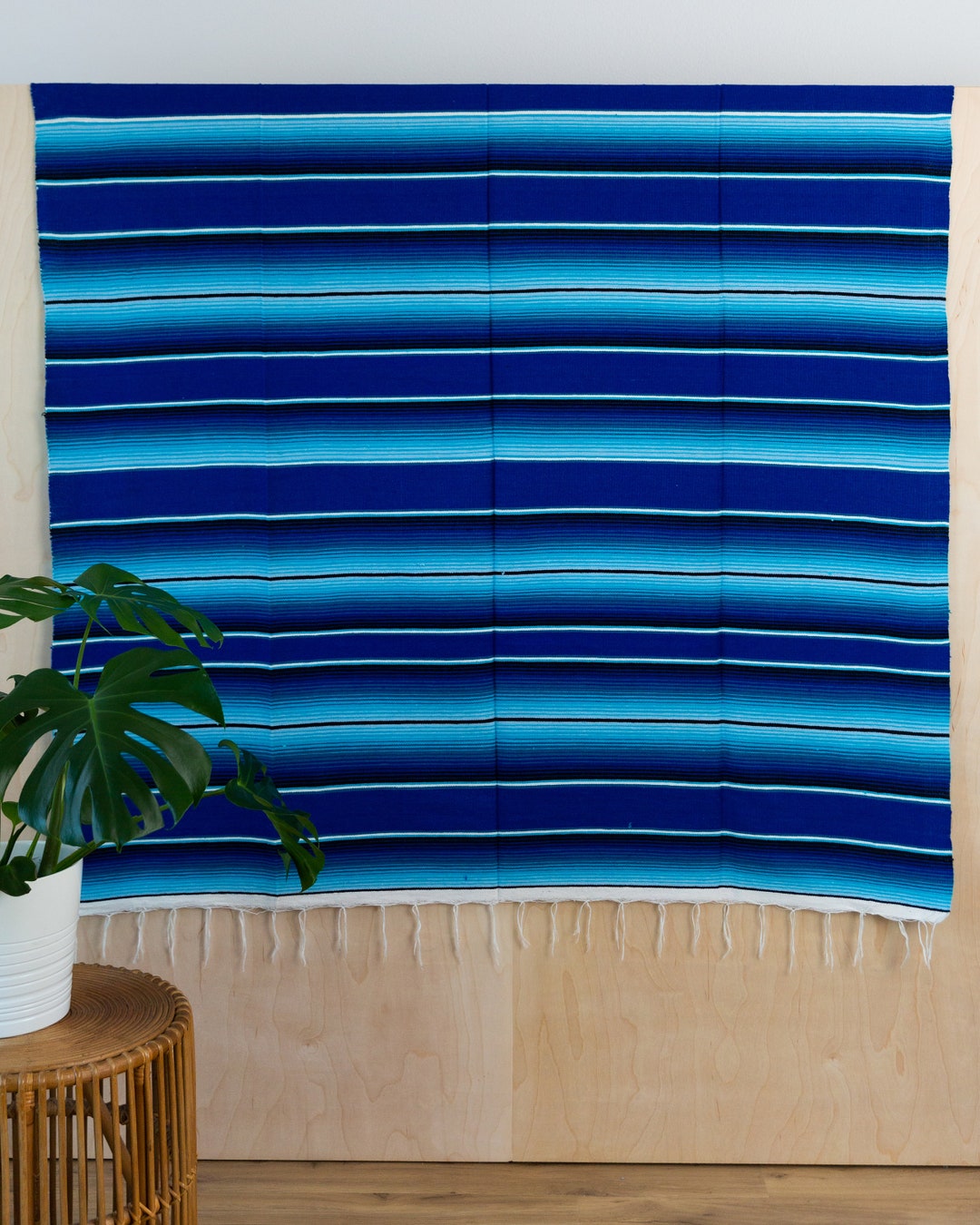 Serape Sarape Blanket BLUE 3 Mexican Blanket Zarape Saltillo - Etsy