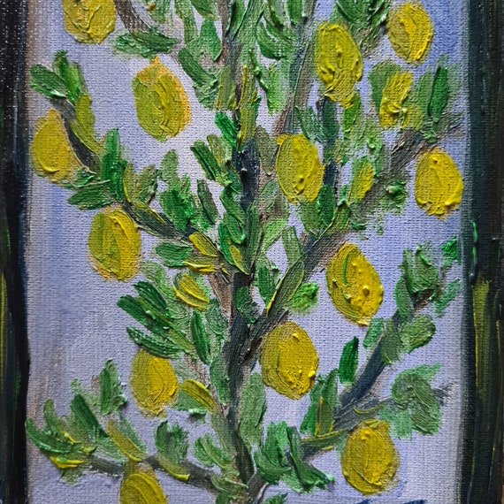 Lemon tree oil painting on canvas canvas on stretcher | Etsy