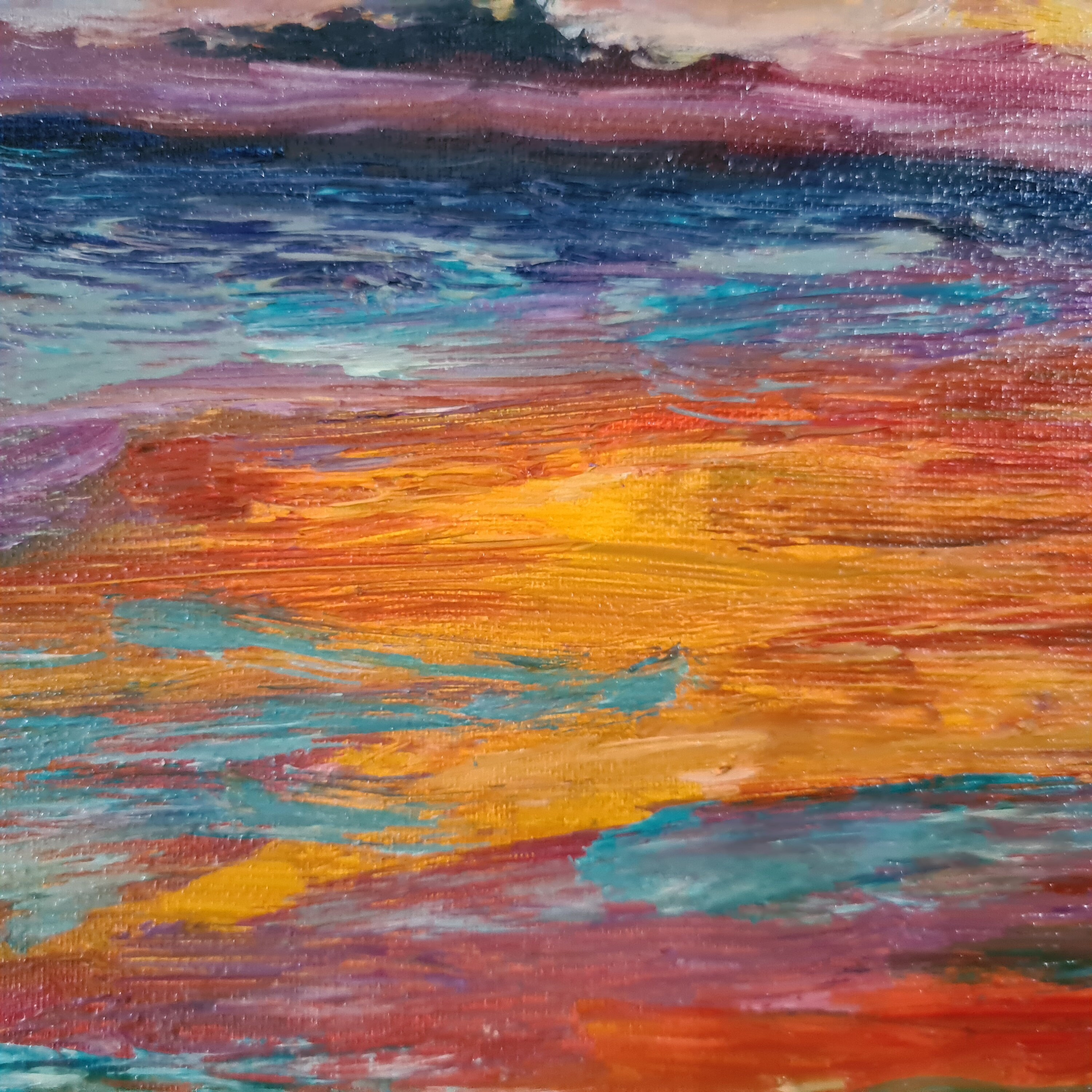 Seascape Night Sea Oil Painting on Canvas on a Stretcher - Etsy