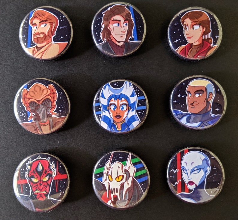 Star Wars The Clone Wars Assorted Small Pinback Buttons | Etsy