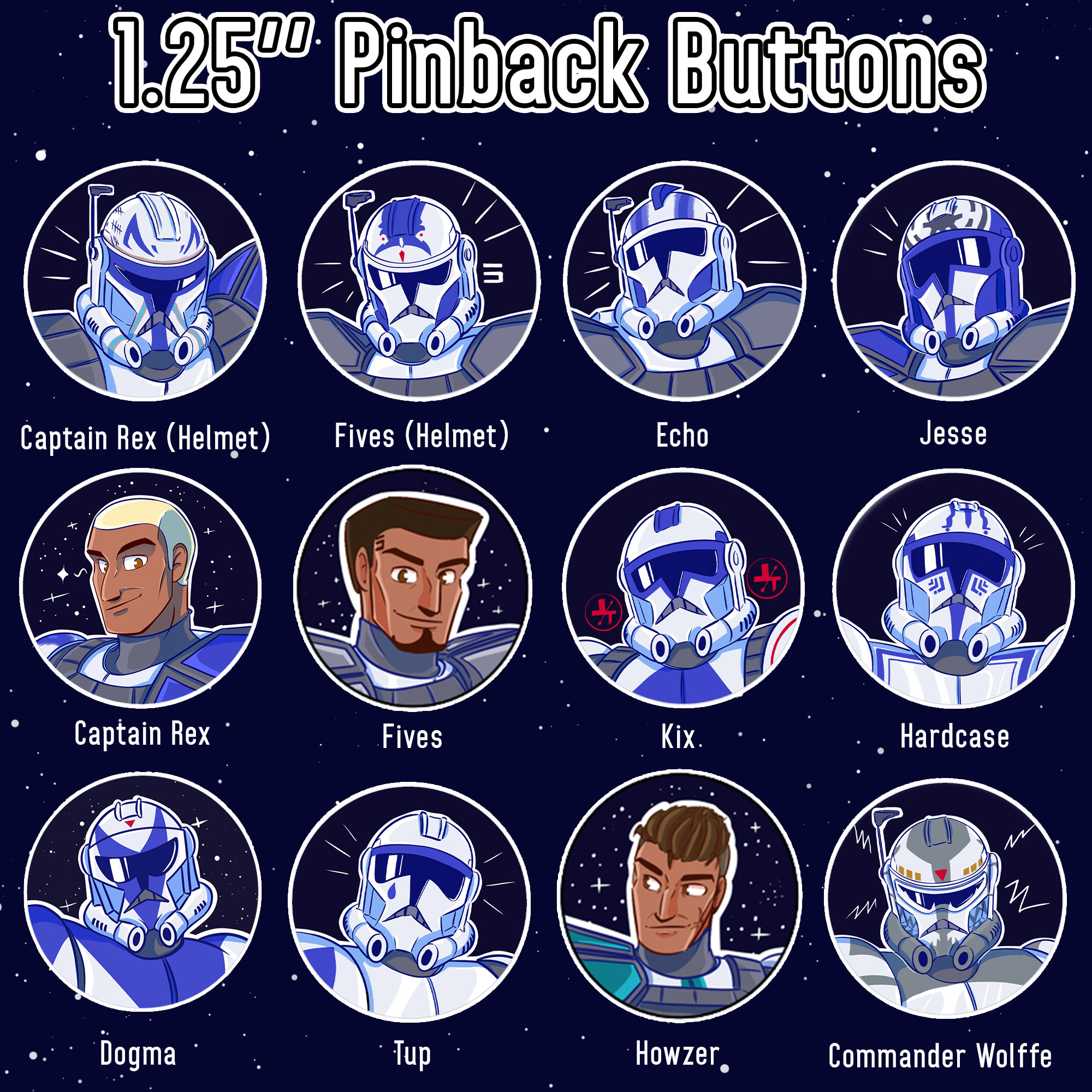 Star Wars the Clone Wars Assorted Small Pinback Buttons - Etsy