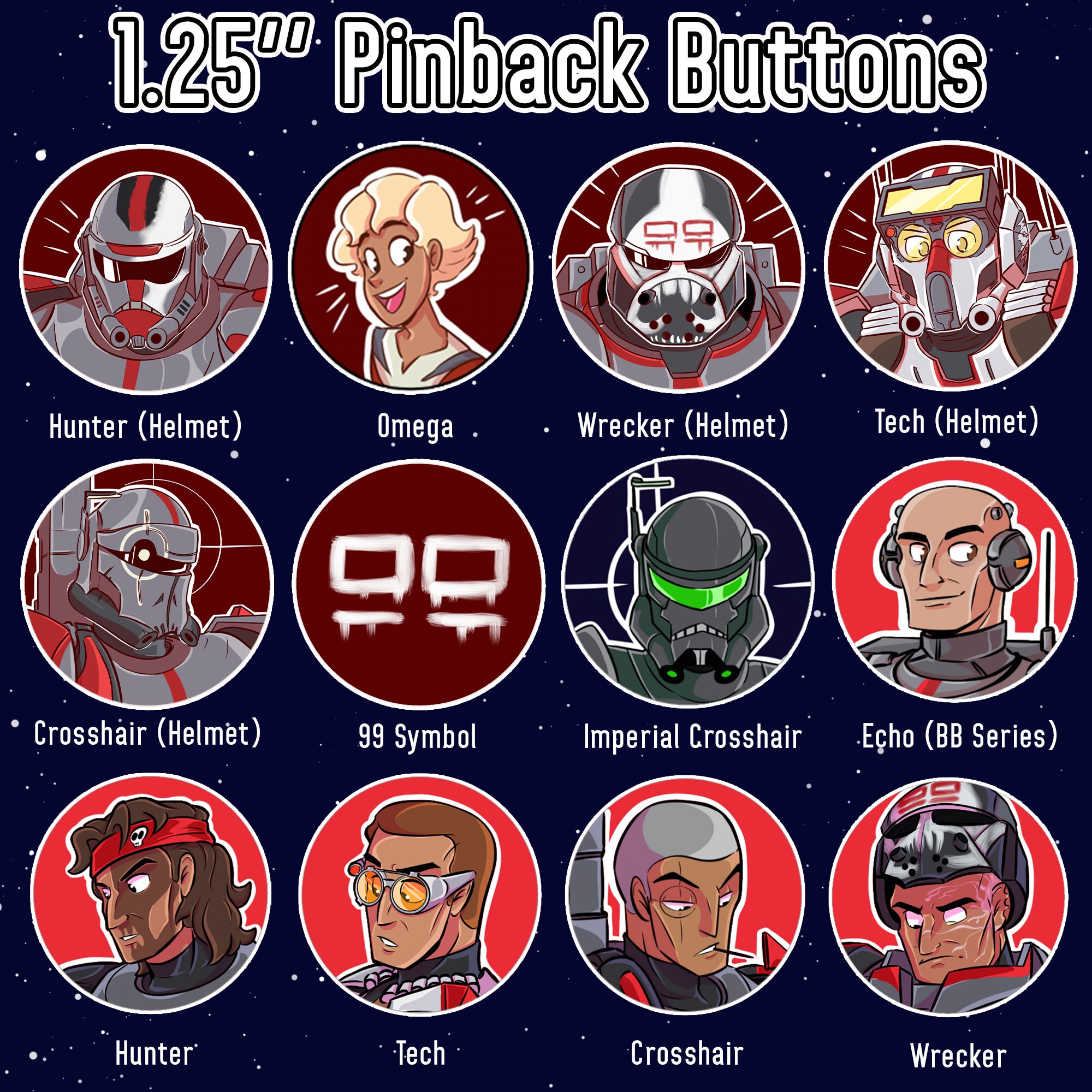 Star Wars the Clone Wars Assorted Small Pinback Buttons - Etsy