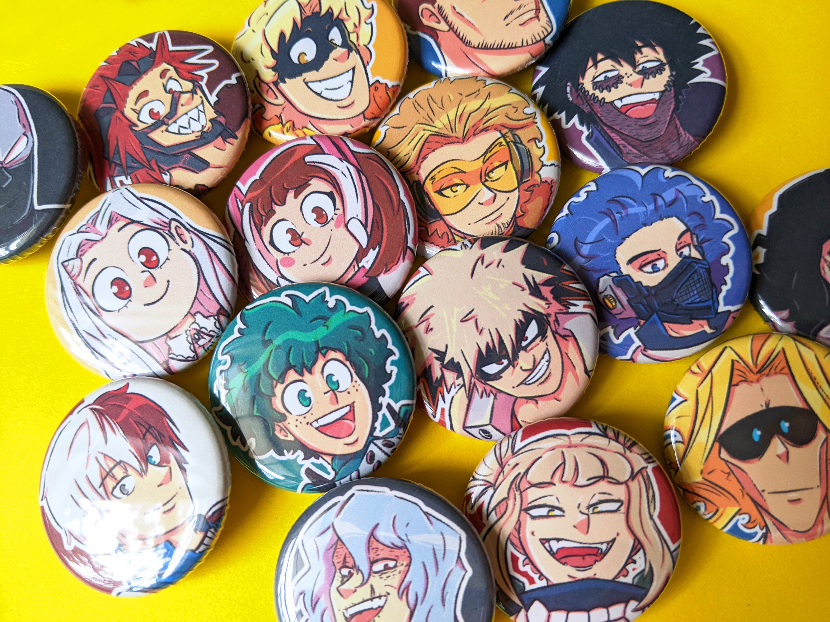 Assorted Anime Small Pinback Buttons - Etsy