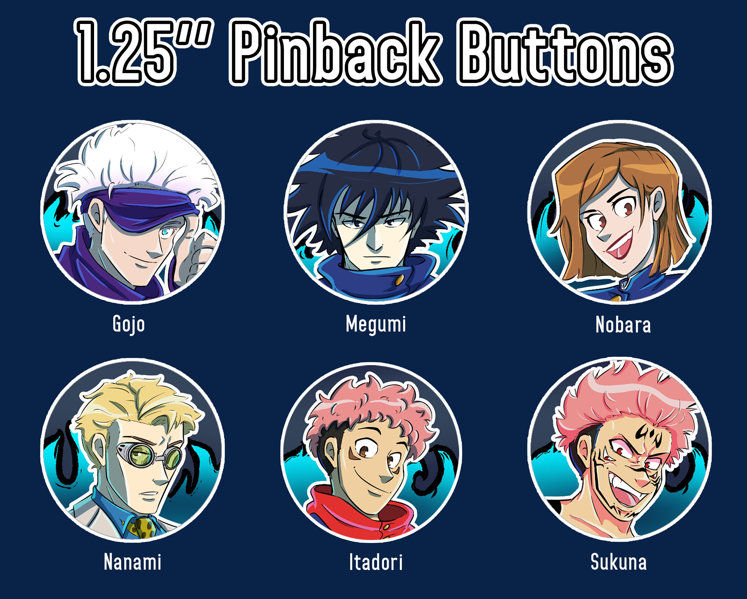 Assorted Anime Small Pinback Buttons - Etsy
