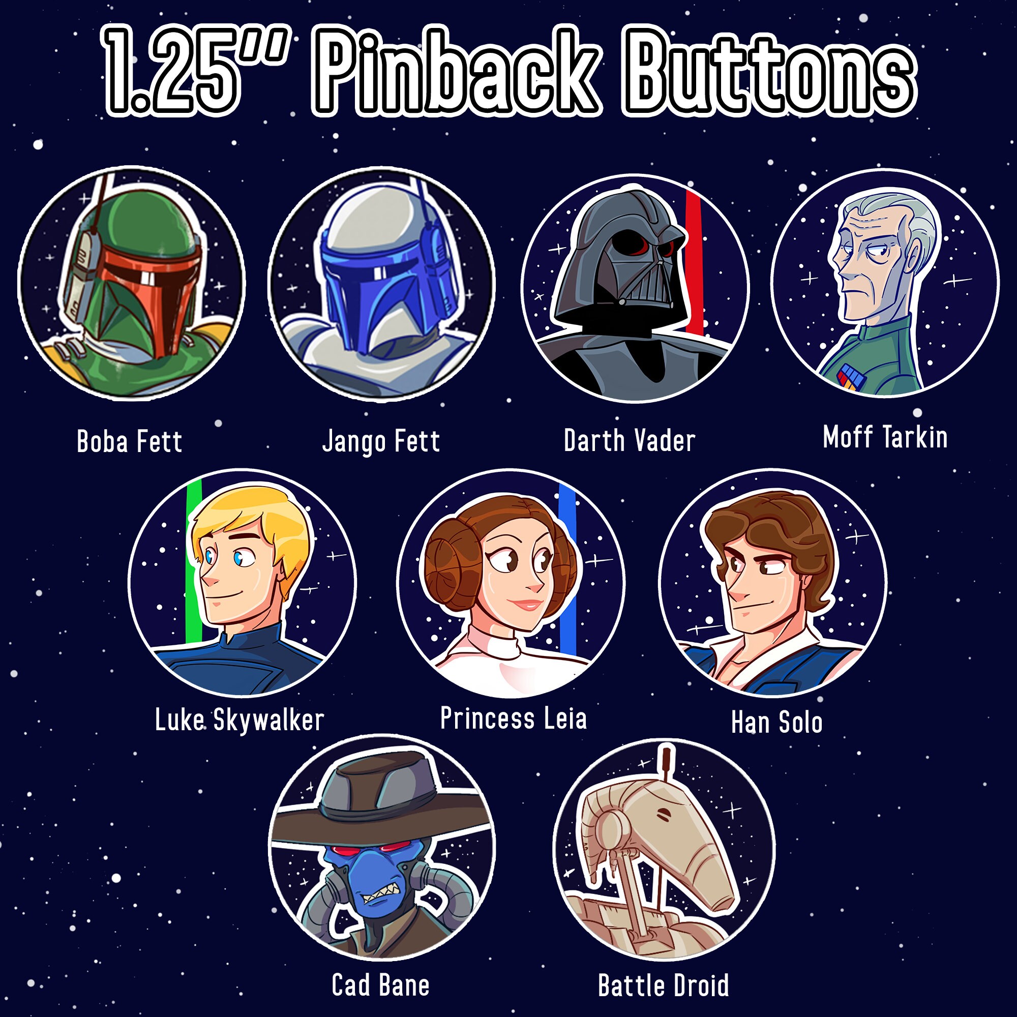 Star Wars the Clone Wars Assorted Small Pinback Buttons - Etsy