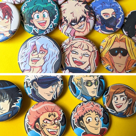 Assorted Anime Small Pinback Buttons - Etsy